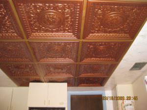 Faux Copper Drop Ceiling Tiles | Shelly Lighting