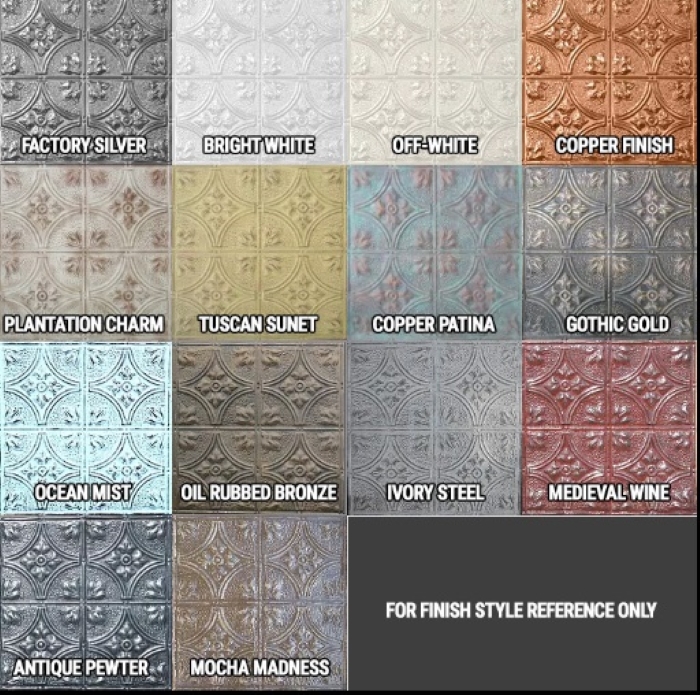 Metal Ceiling Tile Color Chart CT